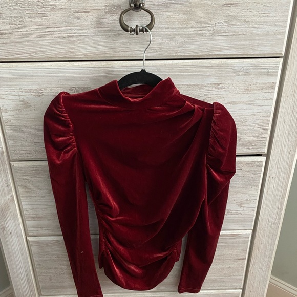 SHEIN | Tops | Shein Red Velvet Turtle Neck | Poshmark